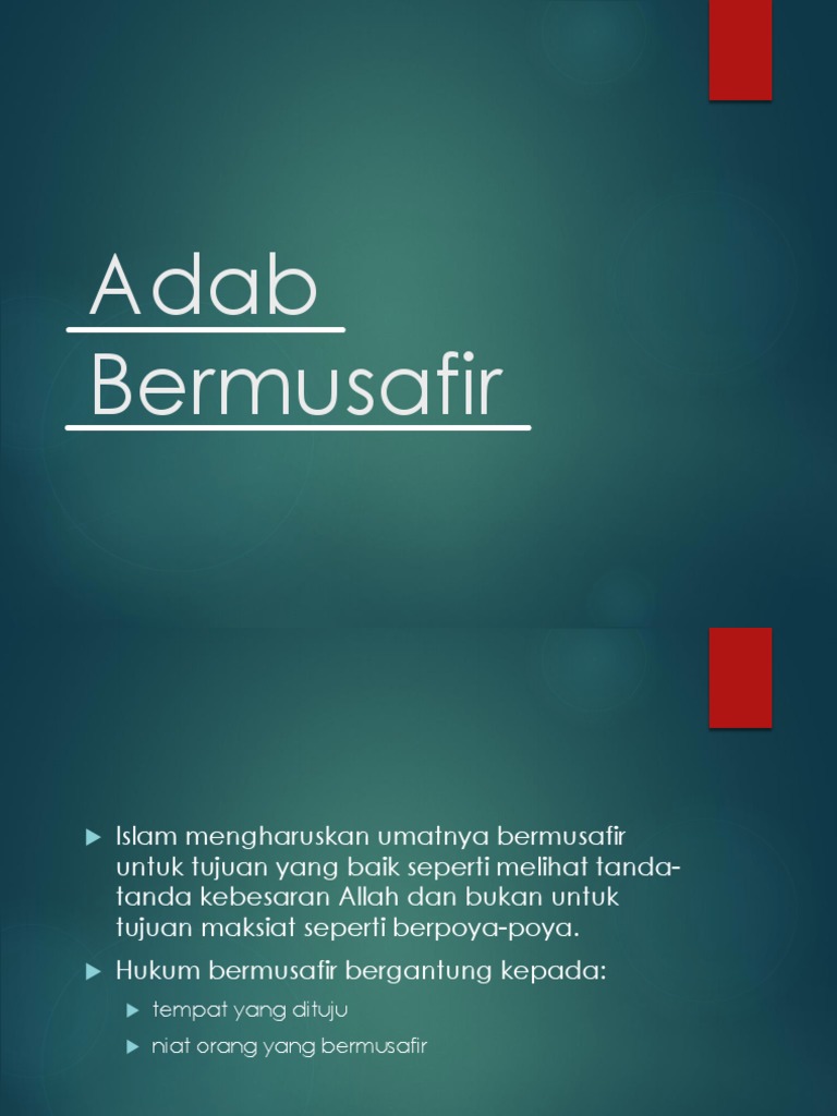 Adab Bermusafir - PPSX | PDF