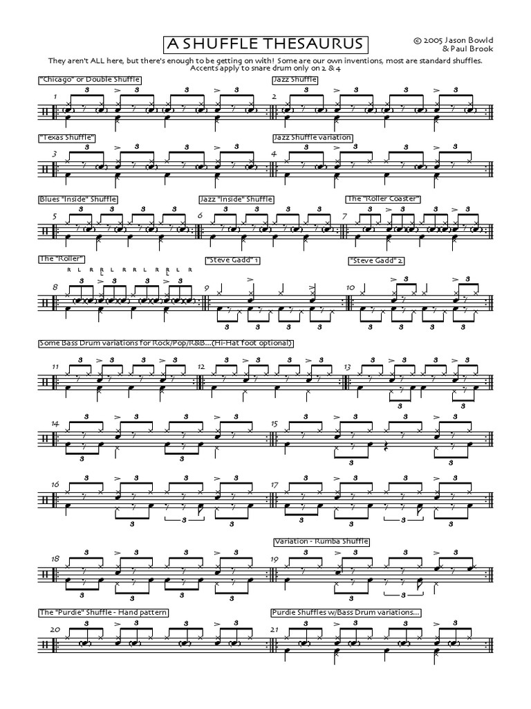 Shuffle Thesaurus PDF | PDF | Rhythm And Meter | Popular Music