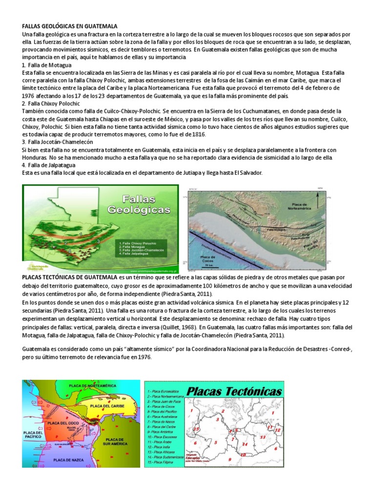 Fallas Geológicas en Guatemala | PDF | Falla (geología) | Temblores