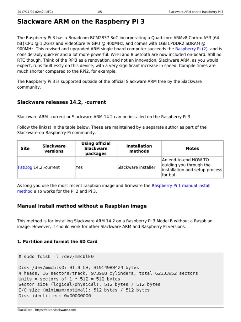 Slackware Arm On The Raspberry Pi 3 | PDF | Raspberry Pi | Computer ...