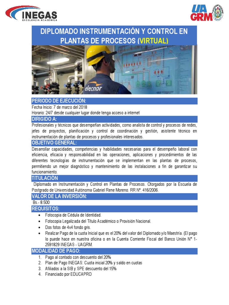 DIPLOMADO INSTRUMENTACI+ôN Y CONTROL EN PLANTAS DE PROCESOS | PDF | La seguridad | Ingeniería de ...