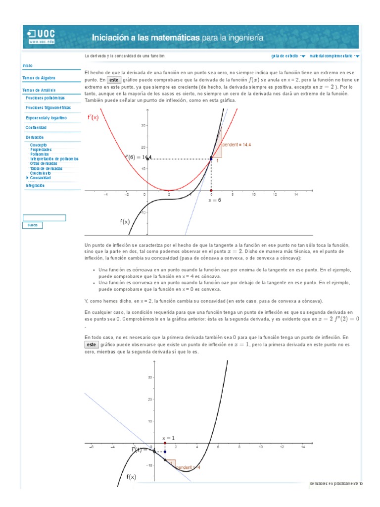 La Derivada y La Concavidad de Una Función | PDF | Conjunto convexo | Derivado