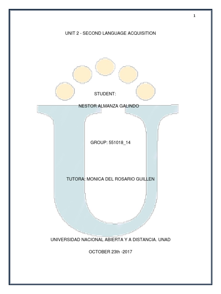 Unit 2 - Second Language Acquisition | PDF | Second Language | Language Acquisition