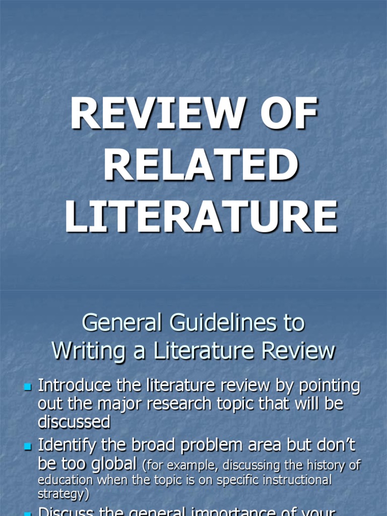 Review of Related Literature | PDF | Citation | Literature Review