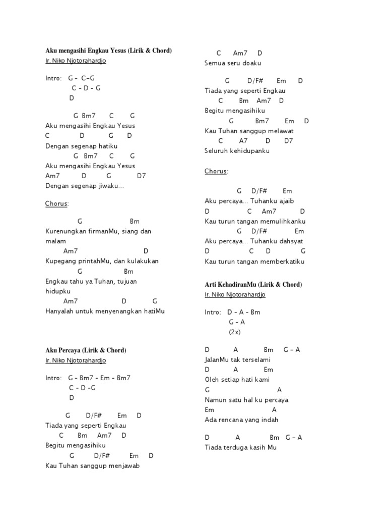 Kunci Gitar Lagu Rohani | PDF