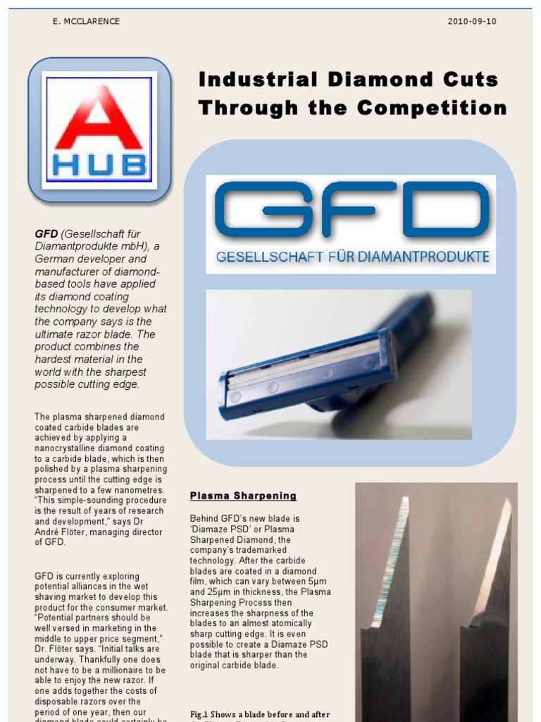 Diamaze PSD: Next-Gen Razor Blades | PDF | Diamond | Razor
