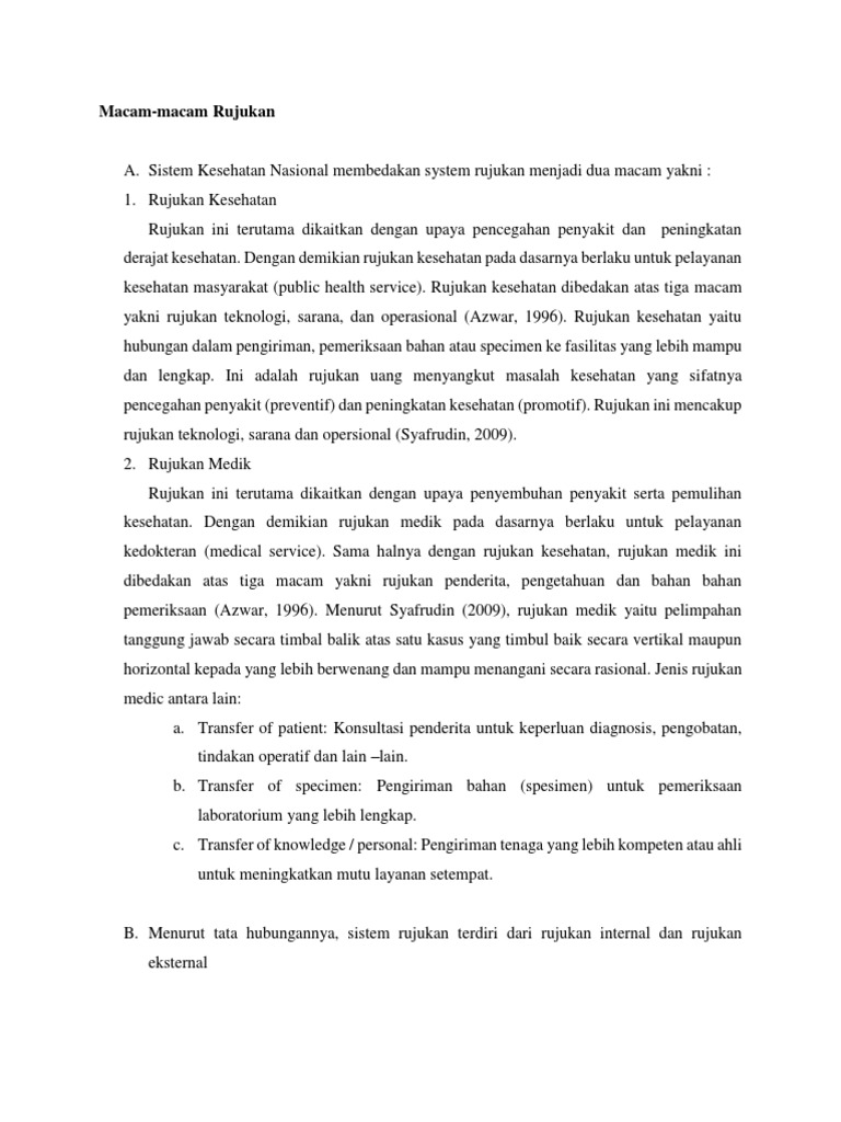 Sistem Rujukan Kesehatan | PDF