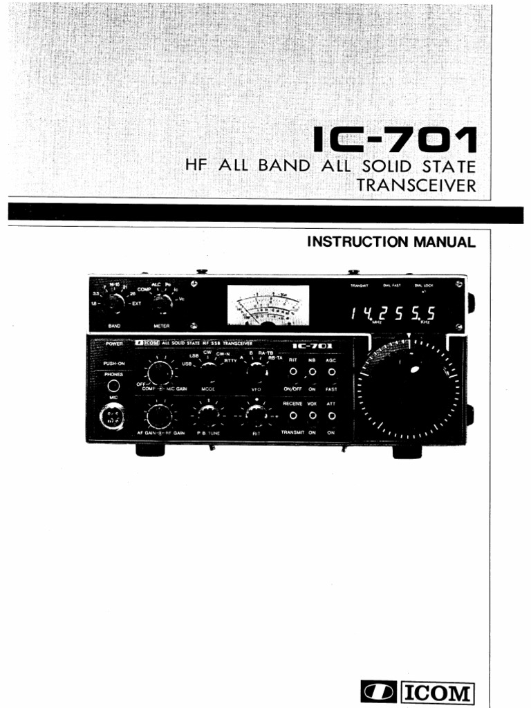Icom IC-701 Instruction Manual | PDF