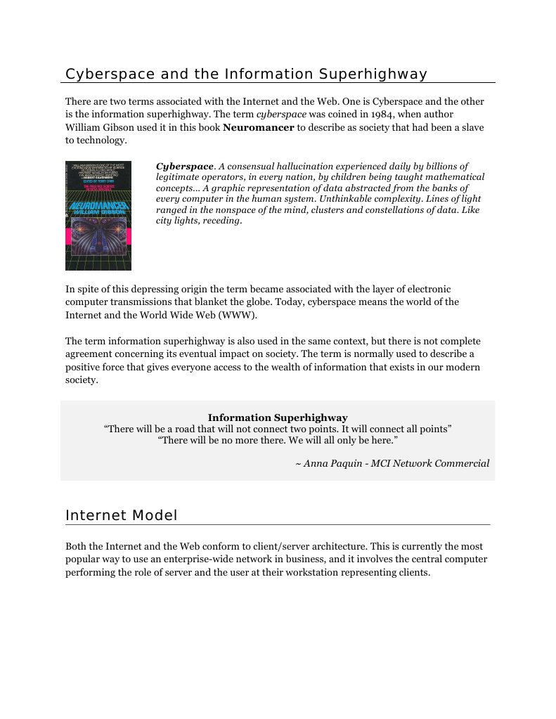 Cyberspace and the Information Superhighway: An Overview of Key ...