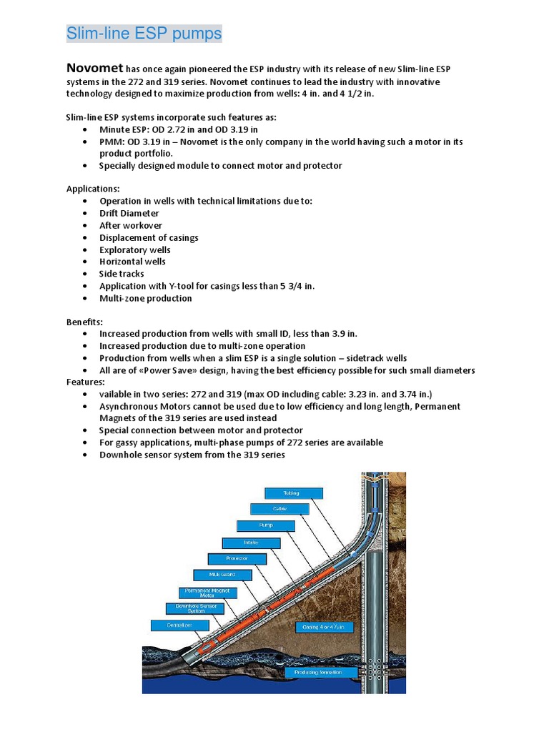 Slim-Line ESP Pumps: Novomet | Download Free PDF | Manufactured Goods ...