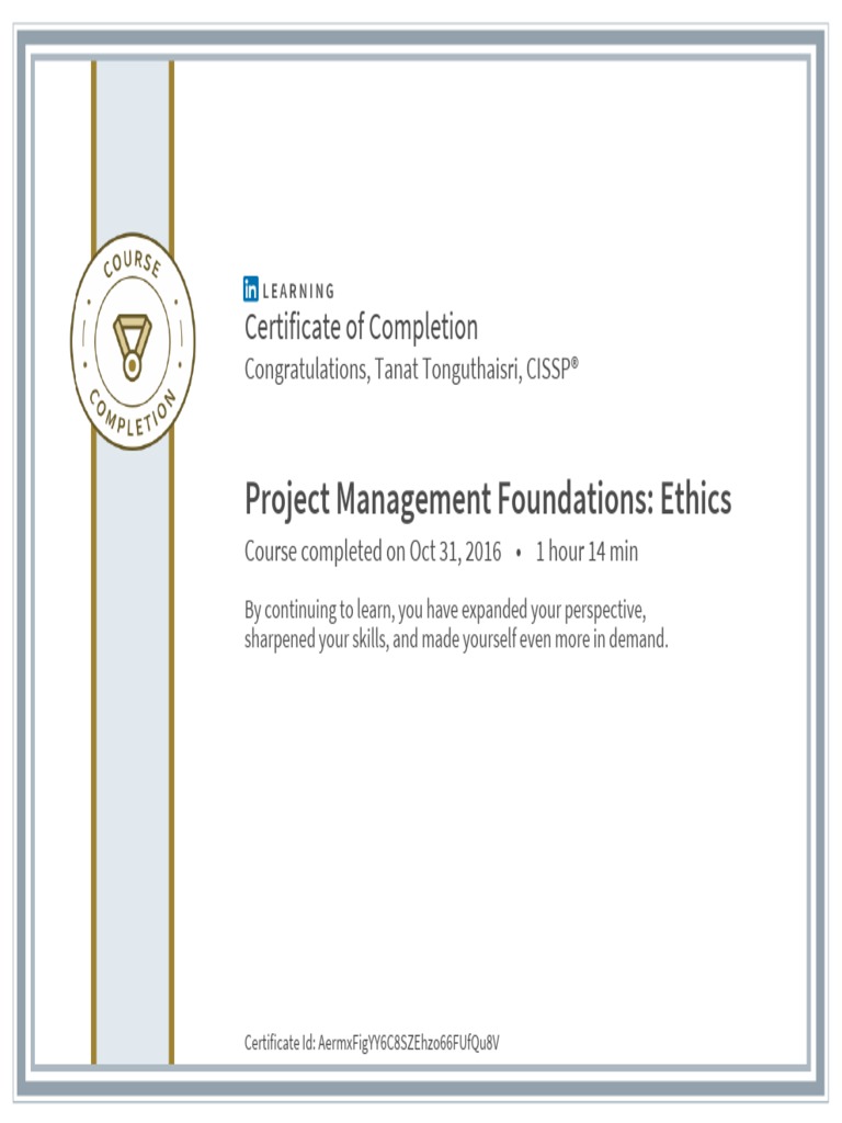 Project Management Foundations: Ethics | PDF