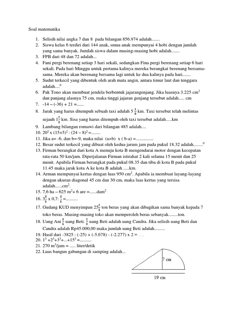 Soal Latihan Matematika SD | PDF