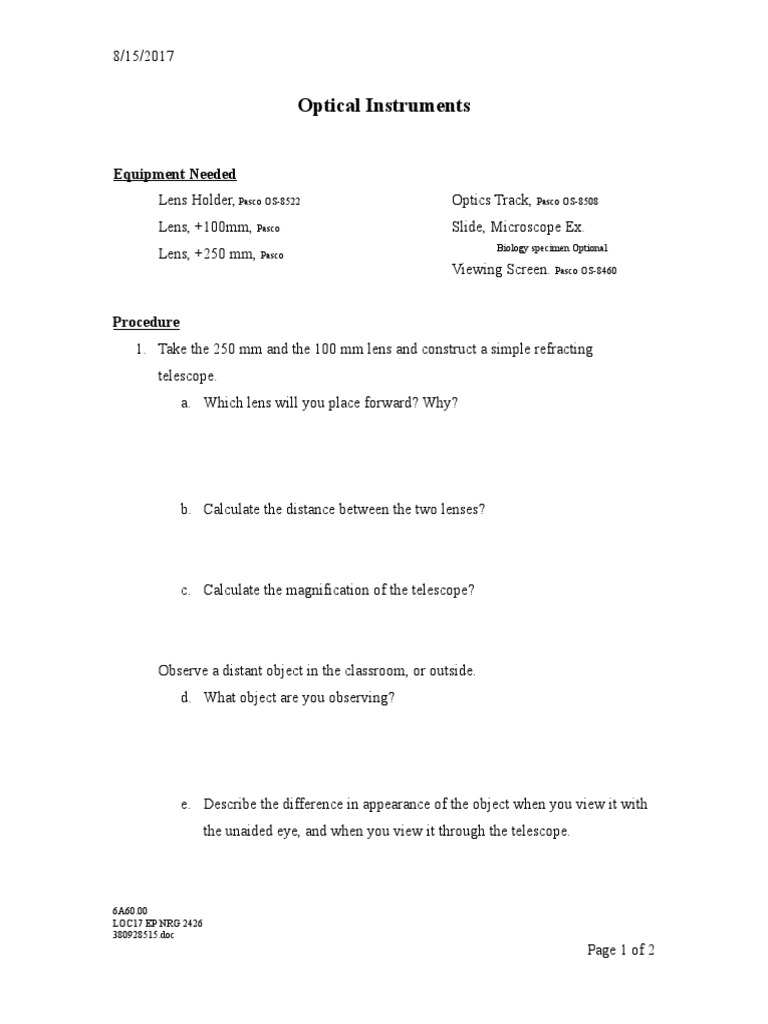 Optical Instruments | PDF