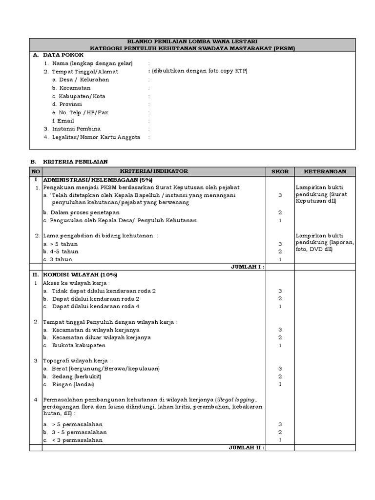 5 Kategori PKSM | PDF