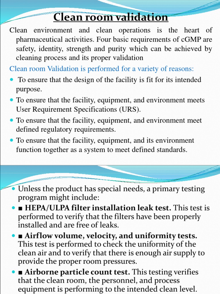 Clean Room Validation | Download Free PDF | Verification And Validation ...