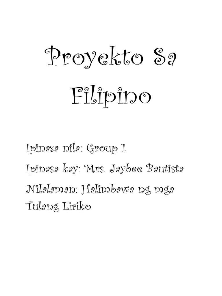 Proyekto Sa Filipino | PDF