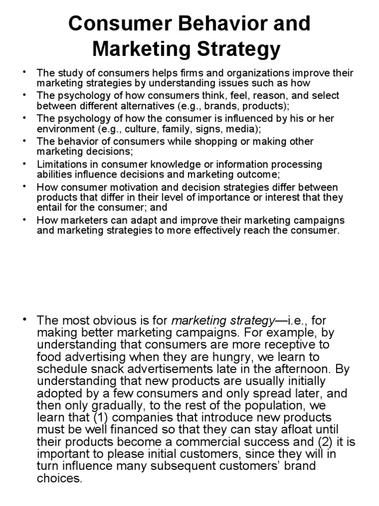 Consumer Behavior and Marketing Strategy | PDF | Behavior | Consumer ...