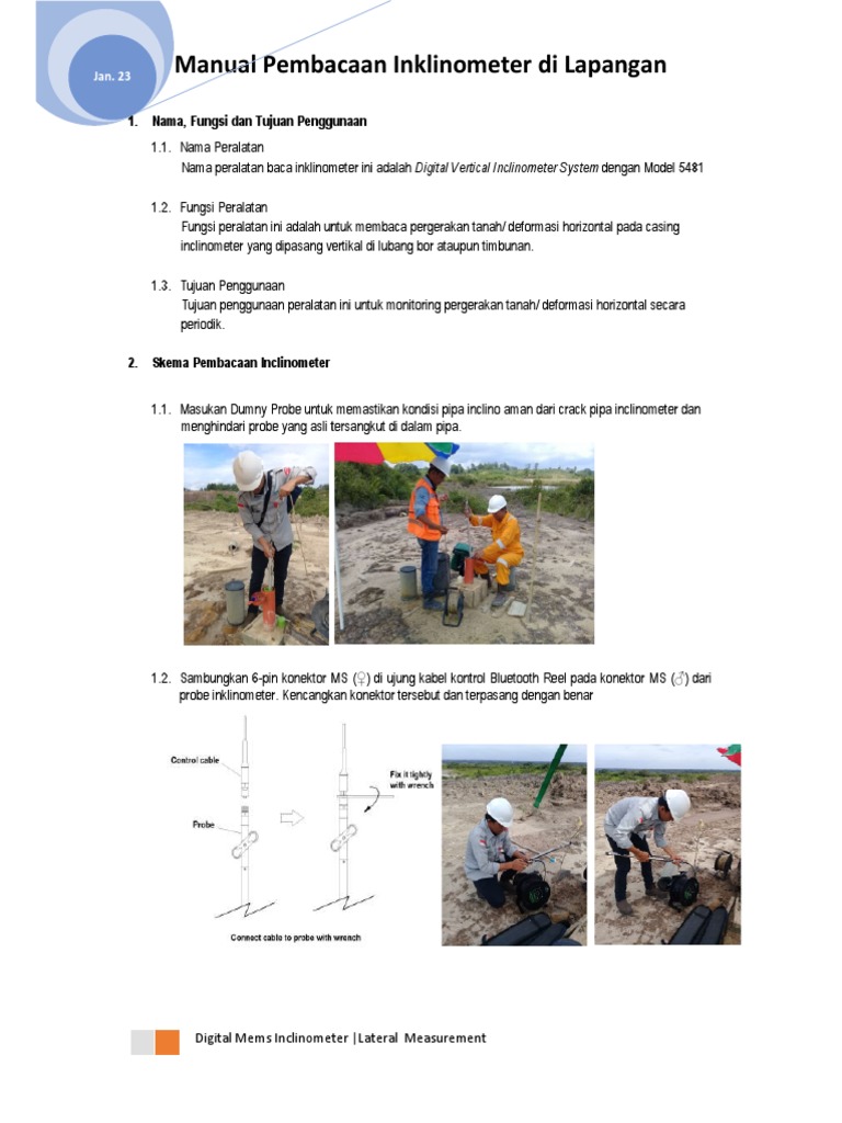Manual Pembacaan Inclinometer MEMS DIGITAL INCLINOMETER LATERAL ...