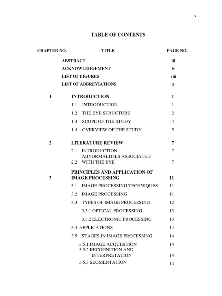 Table of Contents | PDF | Vision | Computer Vision
