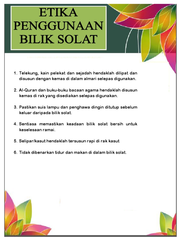 Etika Bilik Solat | PDF