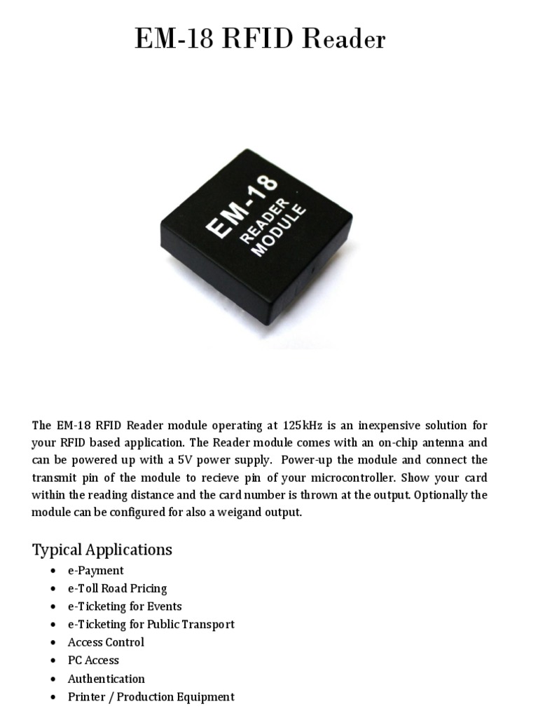 Rfid TTL Em18 | PDF