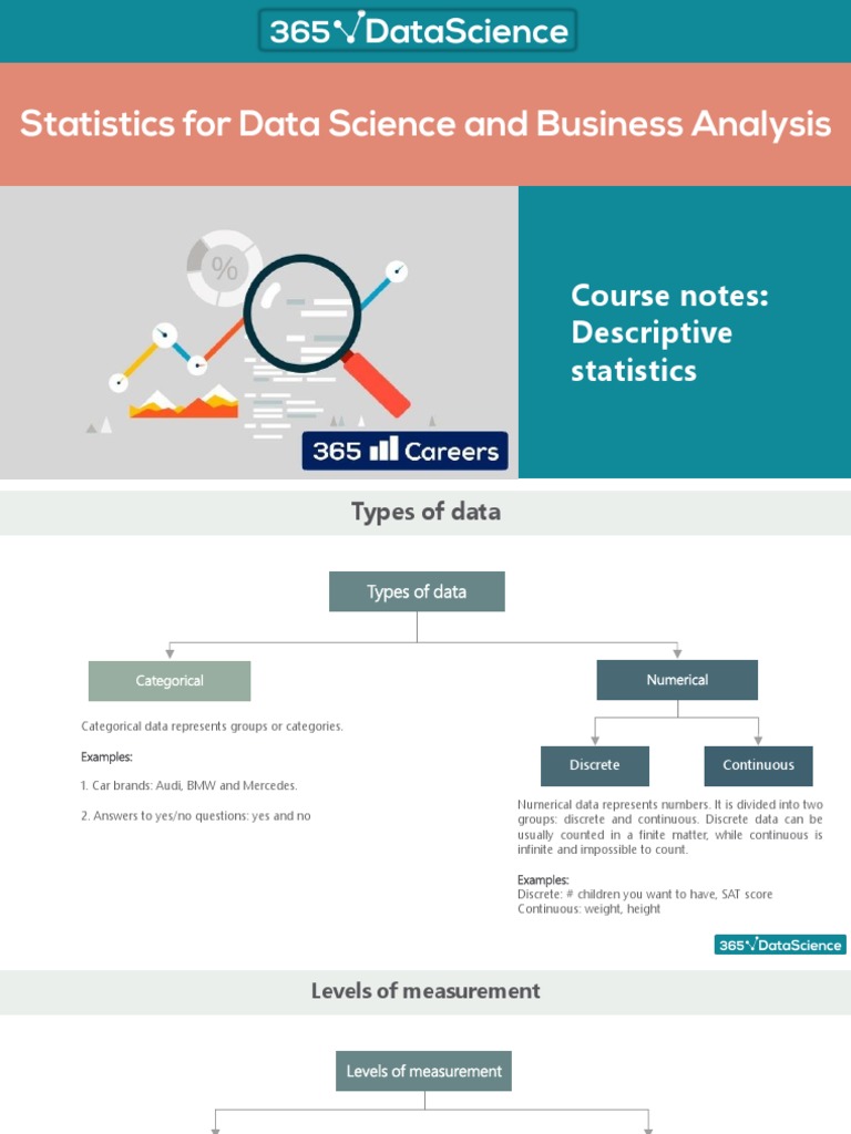 002 Course Notes Descriptive Statistics | PDF | Skewness | Variance