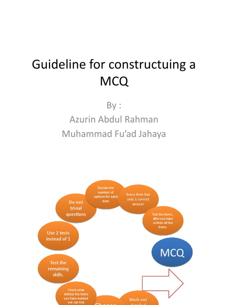 Guideline For Constructuing A MCQ 2 | PDF | Multiple Choice | Cognition