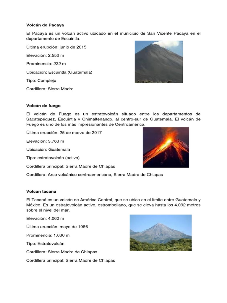 Volcanes de Centroamerica | PDF | Volcán | Guatemala