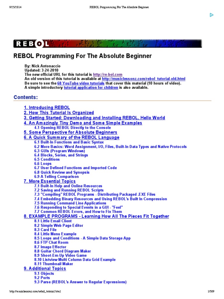 Nick Rebol 2 Tutorial | PDF | Parameter (Computer Programming) | Subroutine