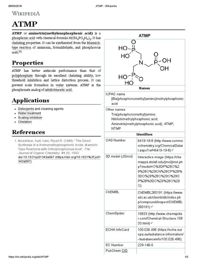 ATMP - Wikipedia | PDF | Chemical Compounds | Chemistry