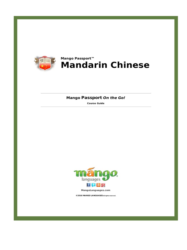 Mango Passport Mandarin | PDF | Standard Chinese | Chinese Language