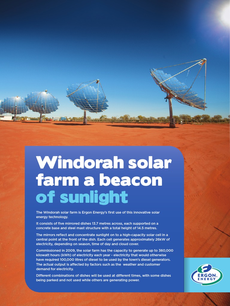 EGE0426 Windorah Solar Farm Brochure r3 | PDF | Solar Power | Photovoltaics