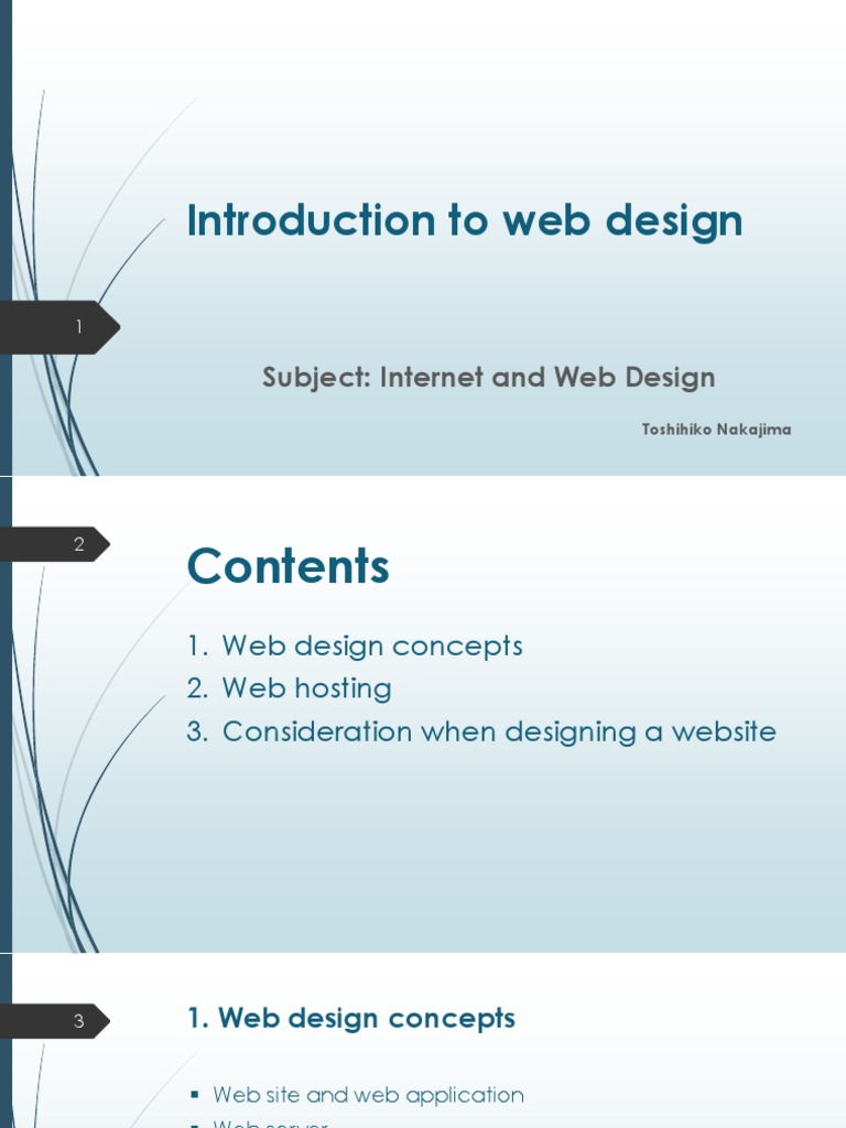 Introduction To Web Design | PDF | Web Design | World Wide Web