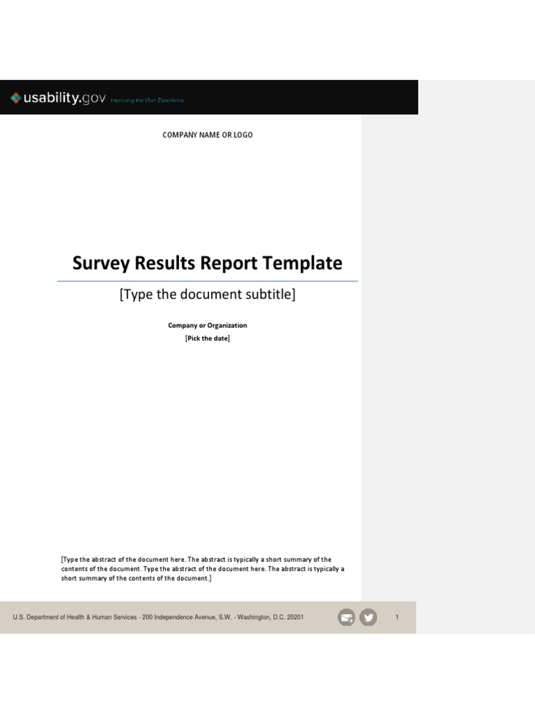 Survey Results Report Template: (Type The Document Subtitle) | PDF ...