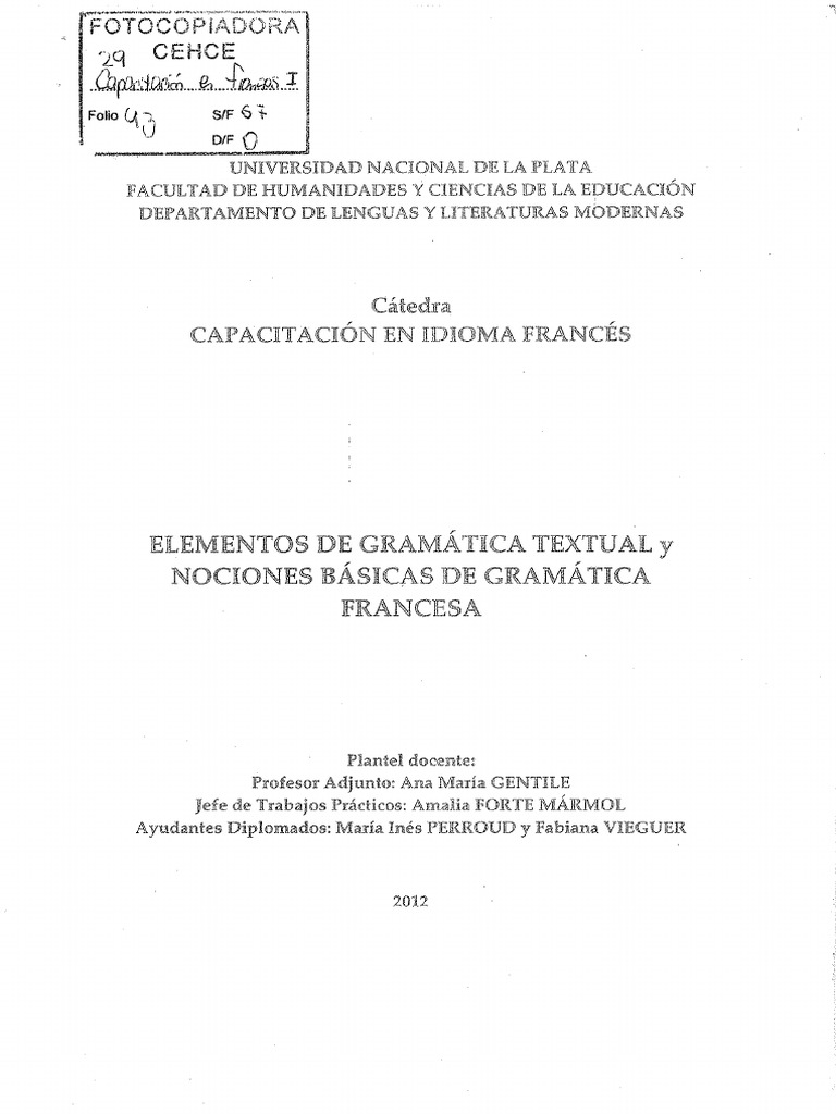 43-Cuadernillo de Capacitación en Idioma Francés. Elementos de ...