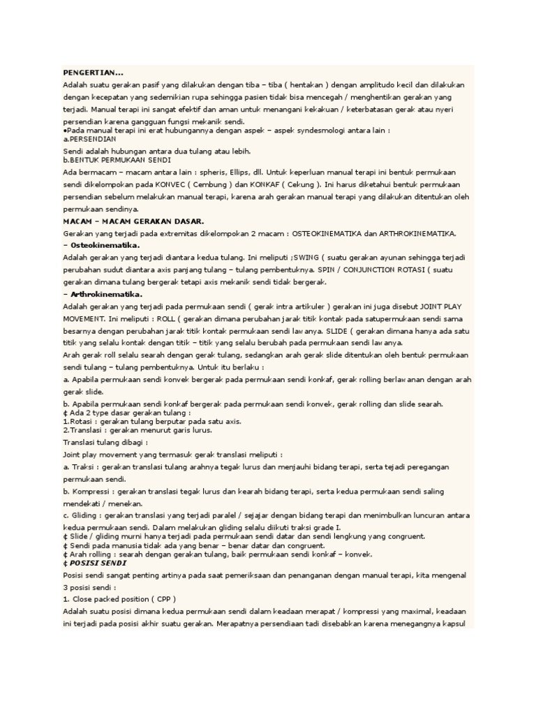 Pengertian Joint Play Movement dan MLPP | PDF