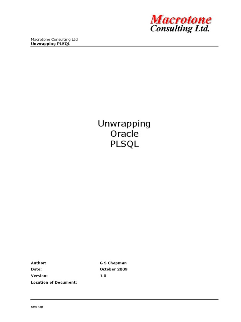 Unwrap Oracle PLSQL Code Wrapped in Database | PDF | Pl/Sql | String (Computer Science)