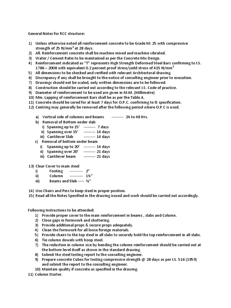 General Notes | PDF | Concrete | Industries