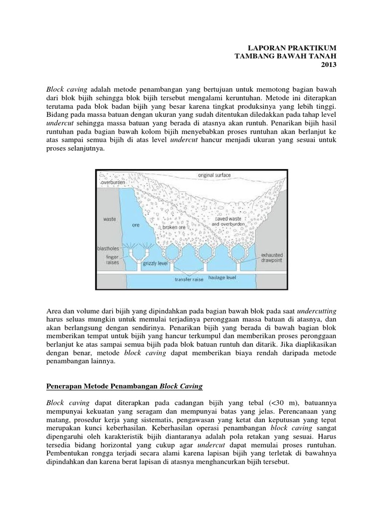 Block Caving Method Pdf
