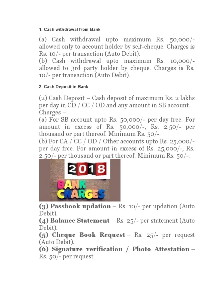 New Bank Charges From 20 Jan 2018 | PDF | Finance & Money Management