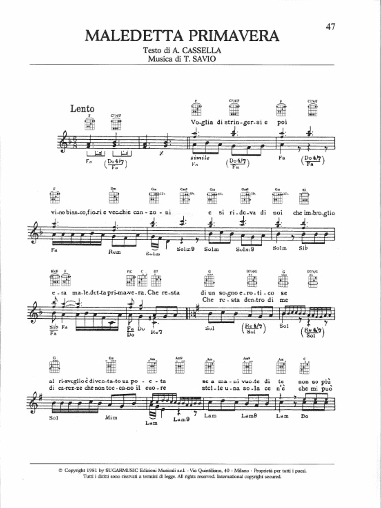 Maledetta Primavera - Cassella Savio | PDF