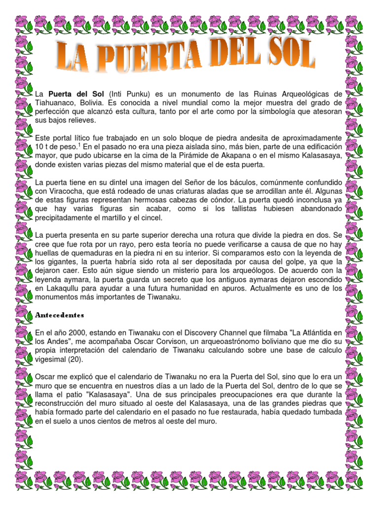 La Puerta Del Sol | PDF | Naturaleza