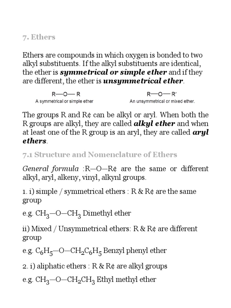 Ethers | PDF | Ether | Alcohol