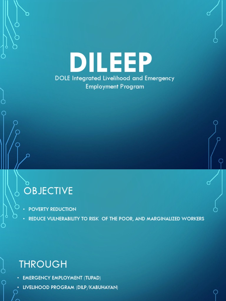 Dileep: DOLE Integrated Livelihood and Emergency Employment Program | PDF