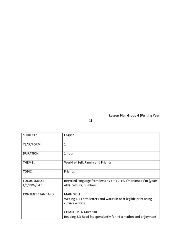 Lesson Plan Group 4 | PDF | Flashcard | Lesson Plan