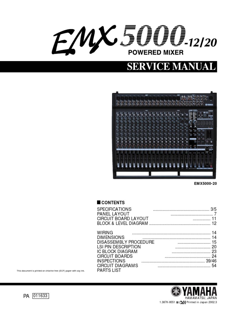 Service Manual: This Document Is Printed On Chlorine Free (ECF) Paper ...