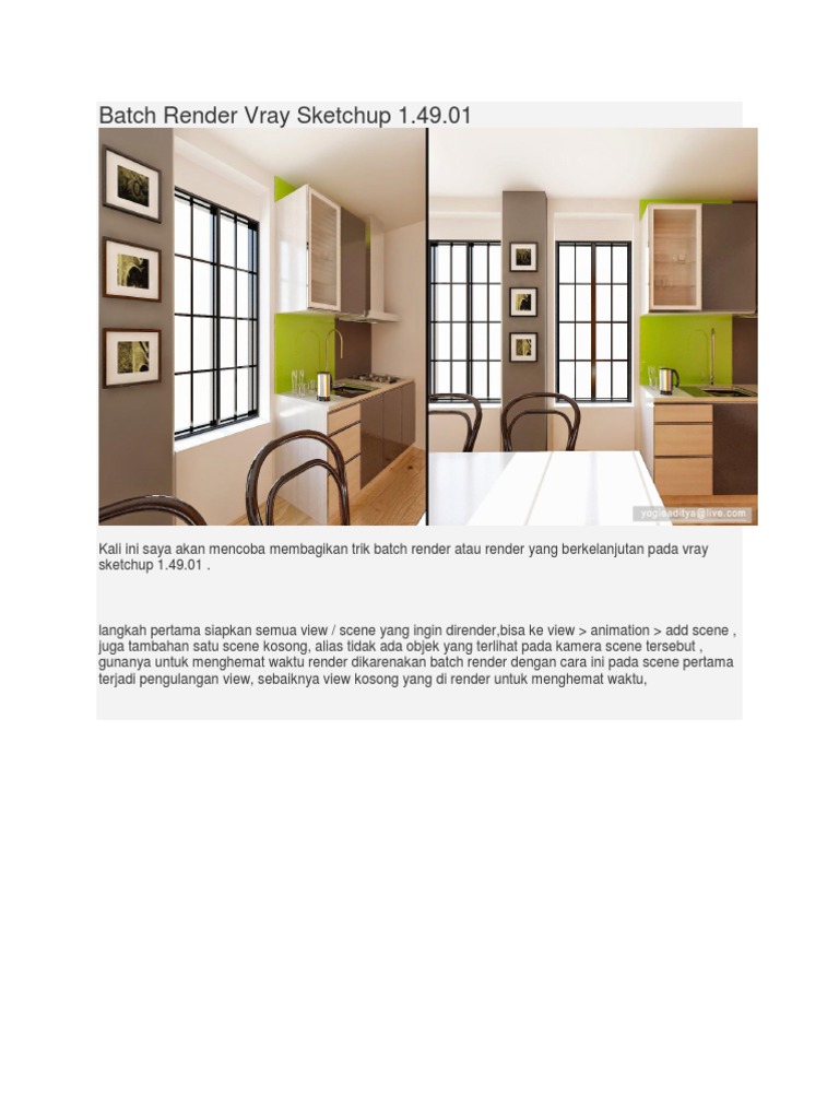 Trik Batch Render Vray di Sketchup | PDF