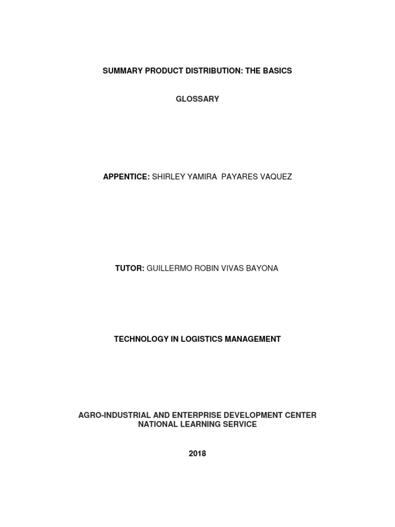 Product Distribution Summary | PDF | Transport | Cargo