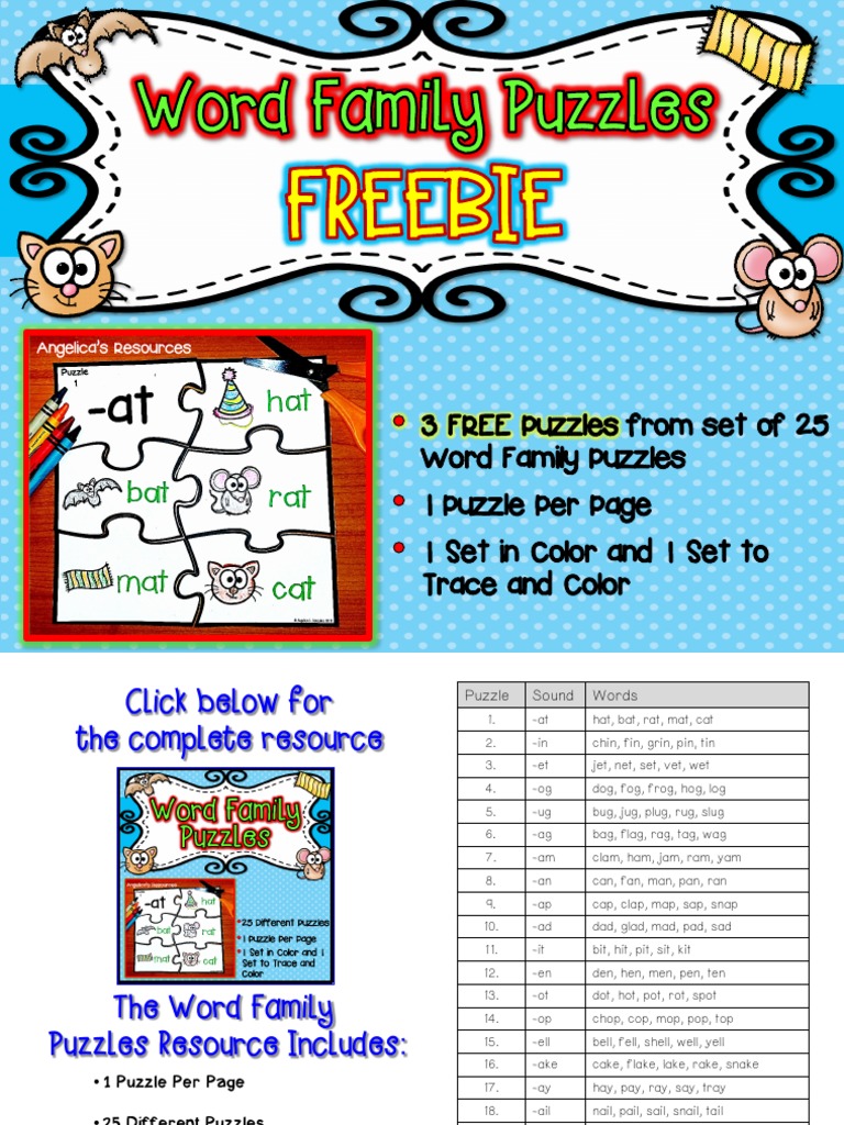 Word Families Word Family Puzzles | PDF | Business