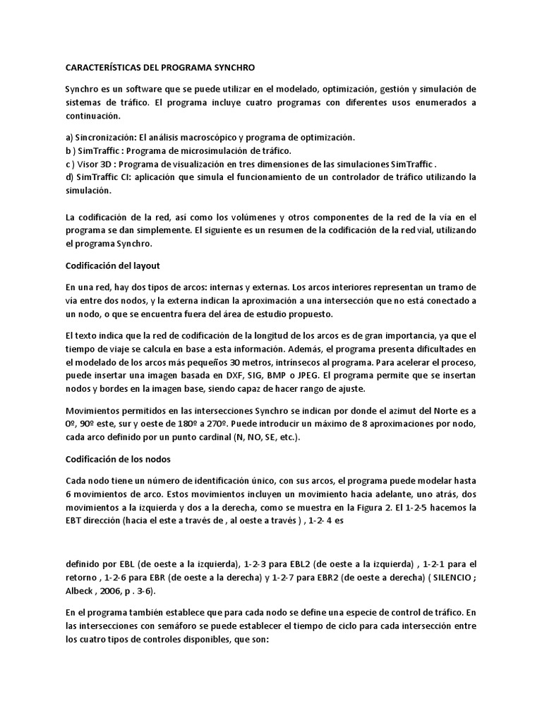 Aplicación de Synchro 7 v01 Simtraffic | PDF | Intersección (carretera ...